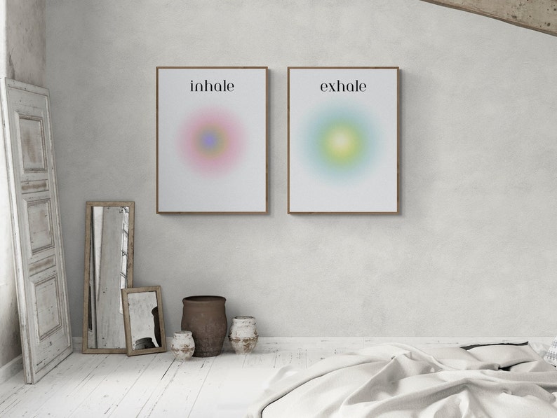 INHALE EXHALE | Yoga Poster Set of 2 Prints Daily Affirmation & Self ...