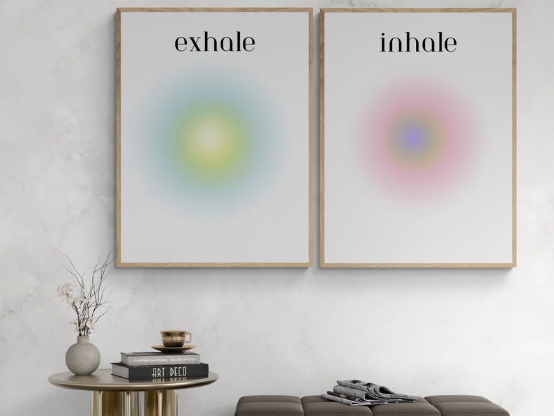 INHALE EXHALE | Yoga Poster Set of 2 Prints Daily Affirmation & Self ...
