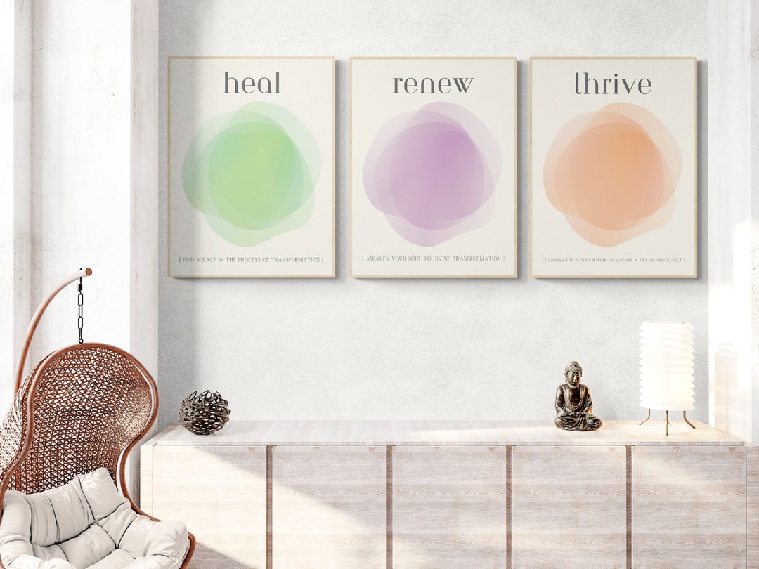 DAILY AFFIRMATIONS POSTER Set of 3 Prints | Yoga Poster Living Room ...