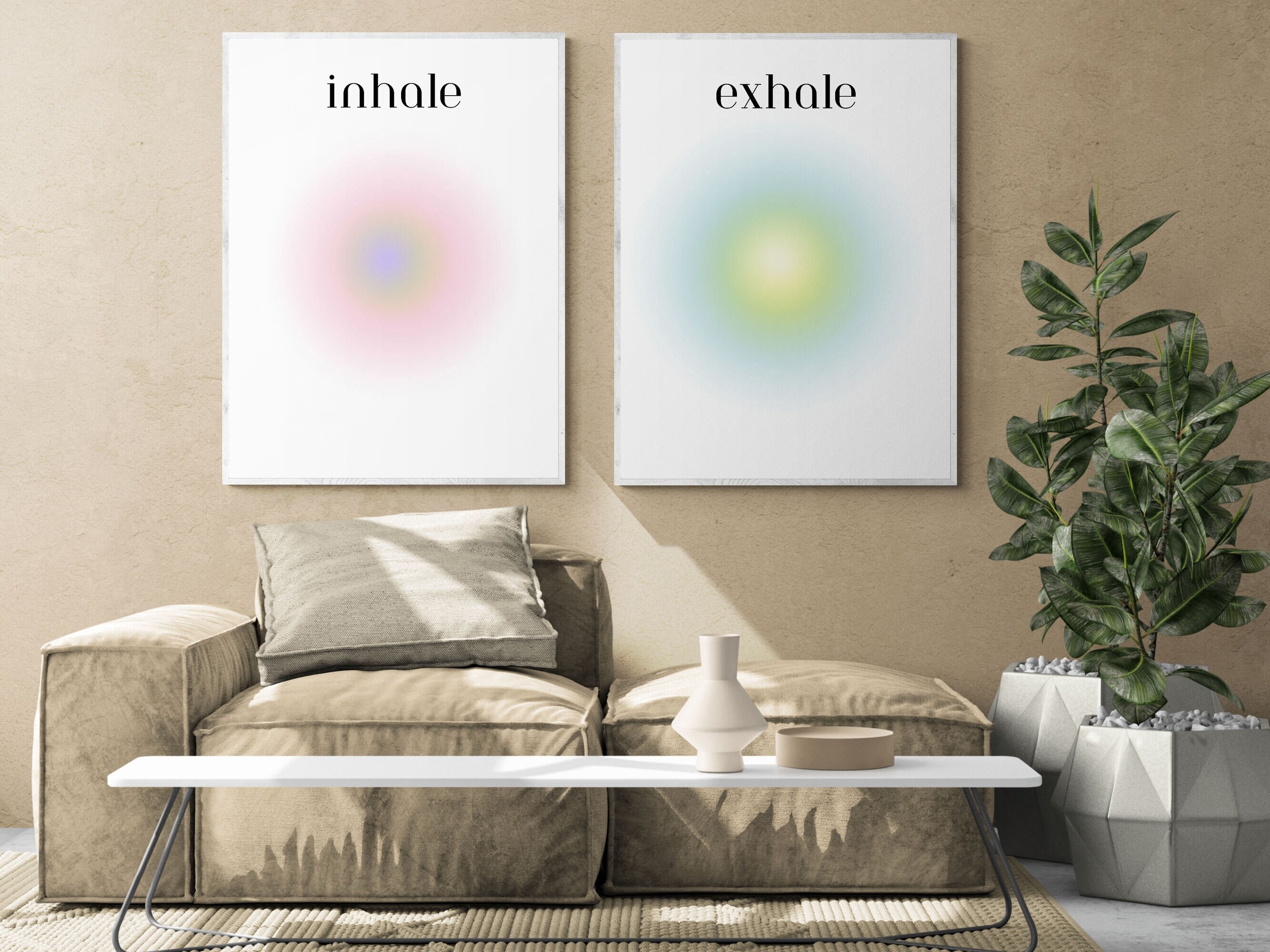 INHALE EXHALE | Yoga Poster Set of 2 Prints Daily Affirmation & Self ...
