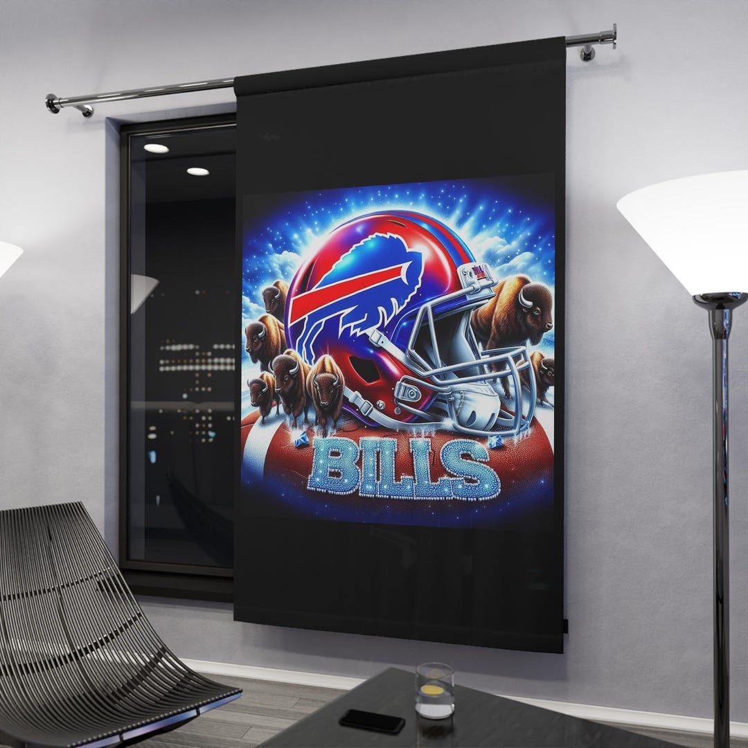 Buffalo Football Window Curtain 50x84" - Sporty Home Decor, Fan Gift ...