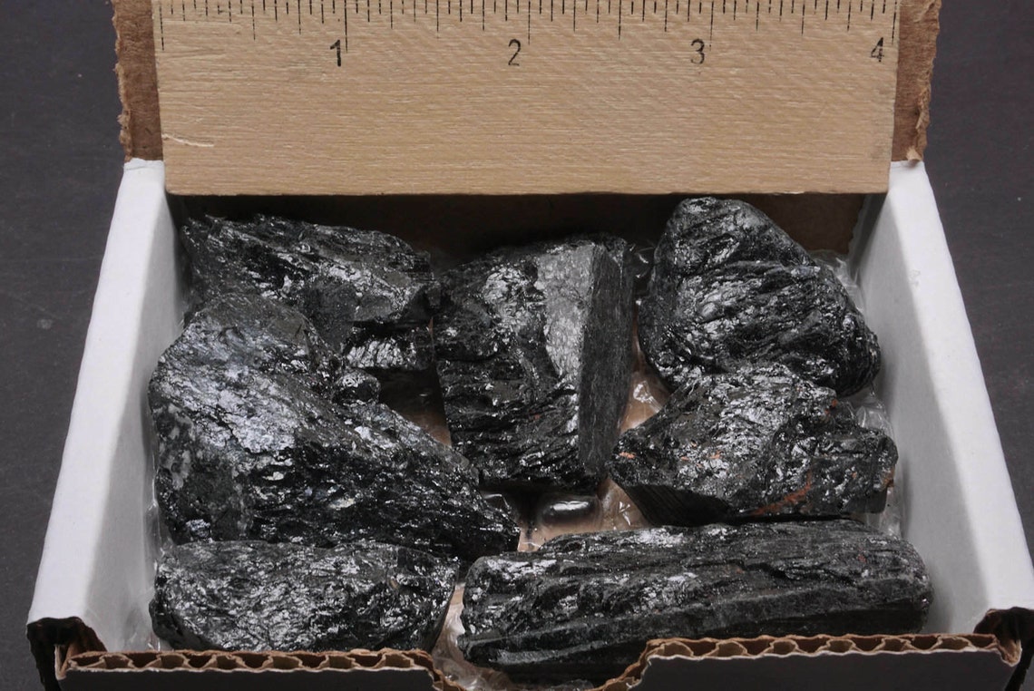 Tourmaline Collection 9 OZ Natural Black Schorl Gemstone Crystals ...