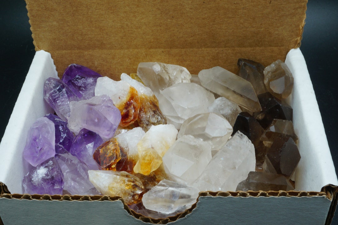 Crystal Points Collection 1/2 LB Natural Amethyst Citrine Clear Smoky ...