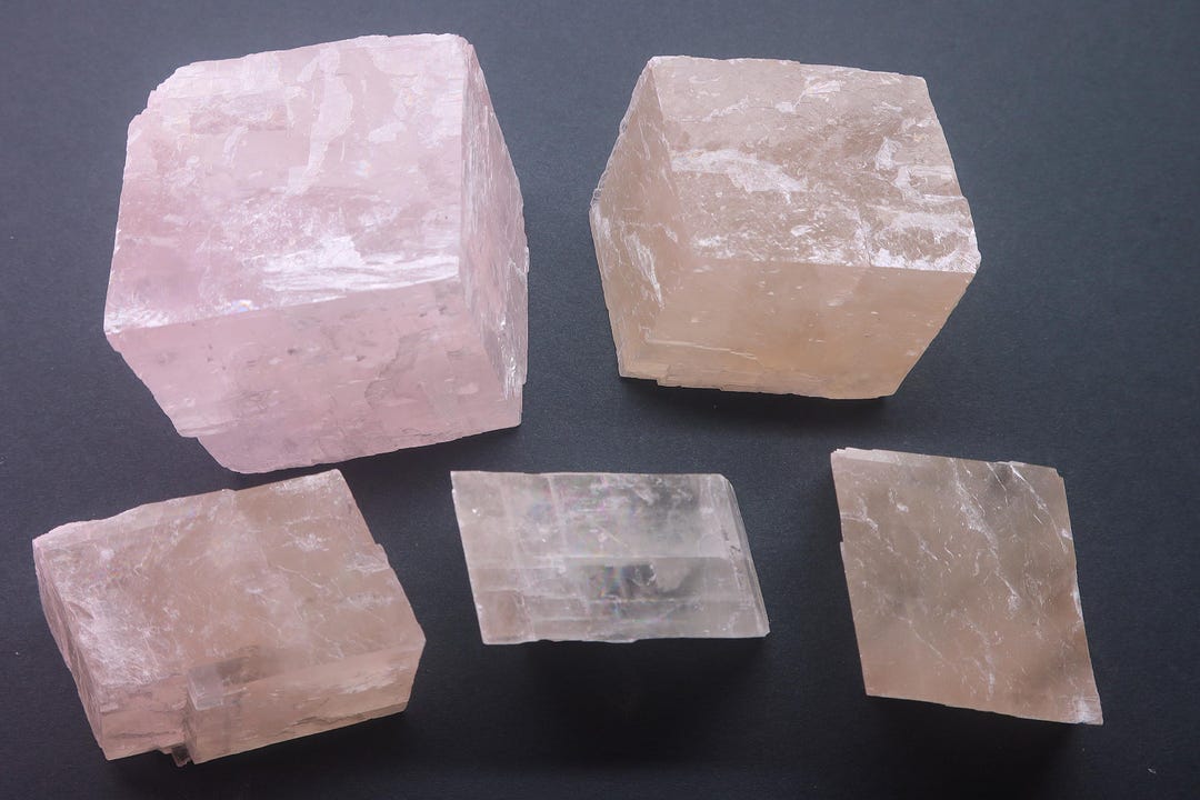 Pink Optical Calcite 1 Lb Rough Natural Large Rhombohedral Crystal ...