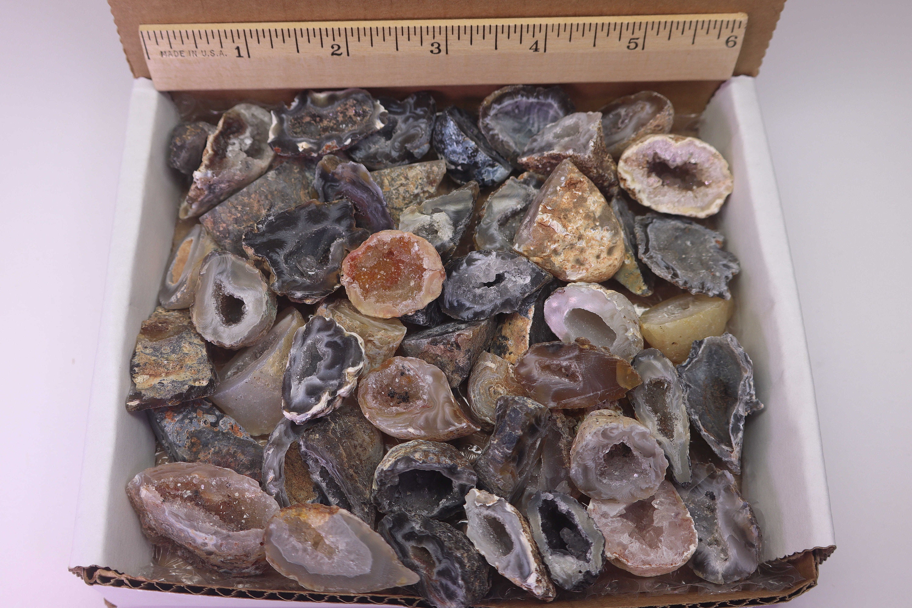 OCO Geodes 1 LB Lot Polished Agate Druzy Natural Crystal Geode Halves ...