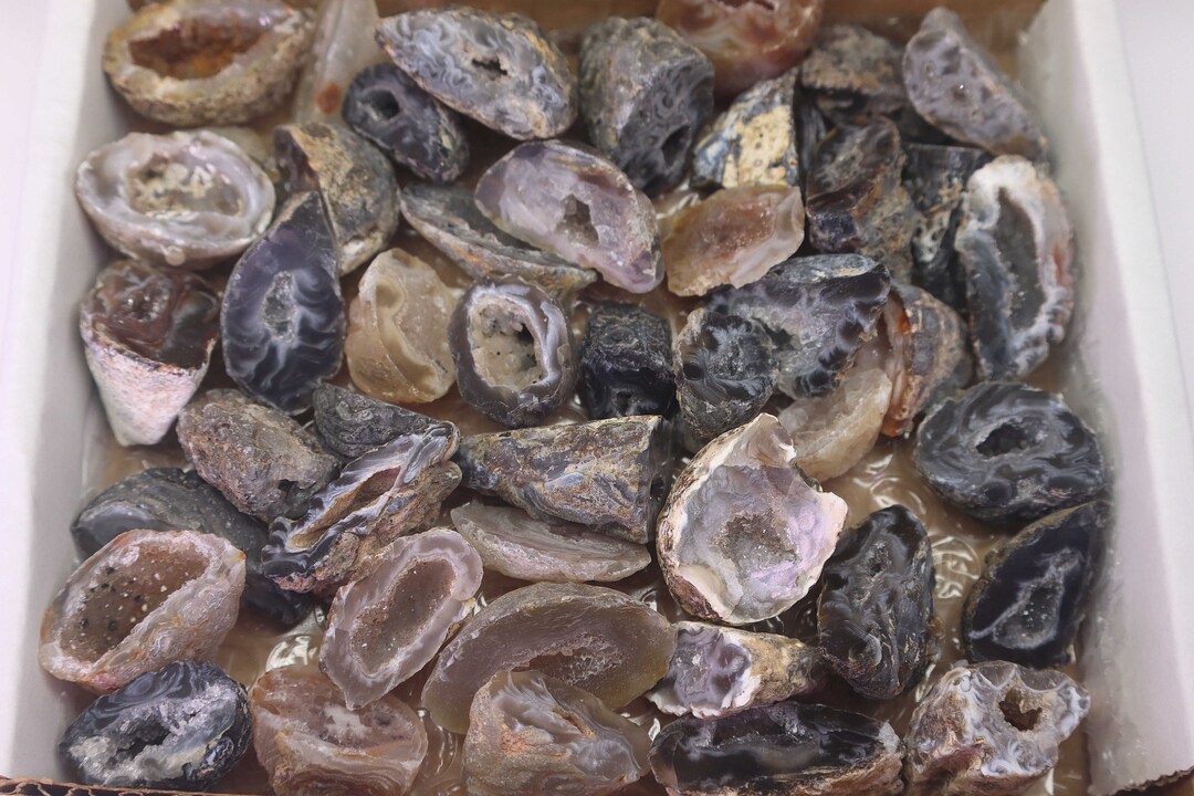 OCO Geodes 1 LB Lot Polished Agate Druzy Natural Crystal Geode Halves ...
