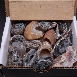 OCO Geodes 1/2 LB Lot Polished Agate Druzy Natural Crystal Geode Halves ...