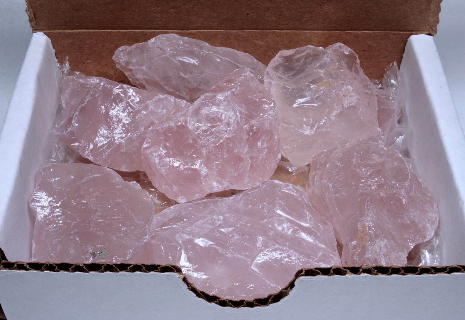 Rose Quartz 10 Oz Box Natural Pink Crystal Chunks Wholesale Raw ...