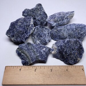 Sodalite 7 Piece Gemstones Natural Blue & White Crystal Mineral ...