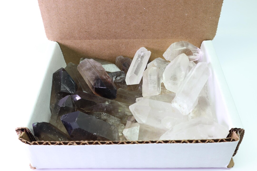 Crystal Points Collection 1/2 LB Clear and Smoky Quartz Crystal Points ...