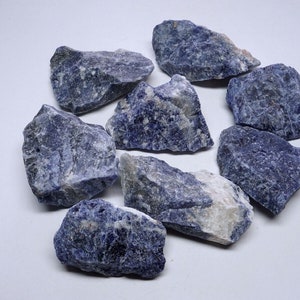 Sodalite 7 Piece Gemstones Natural Blue & White Crystal Mineral ...