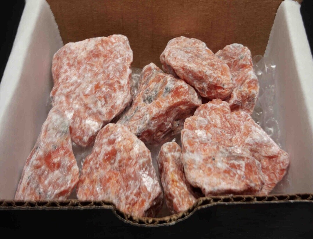 Orchid Calcite Box 1/2 Lb Natural Orange Crystal Chunks Raw Mineral ...