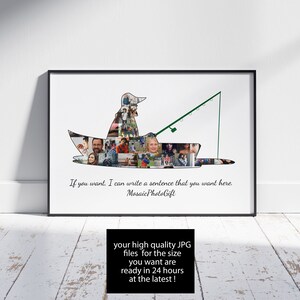 Custom Fishing Collage, Fishing Enthusiast Gifts, Unique Fishing Gifts ...