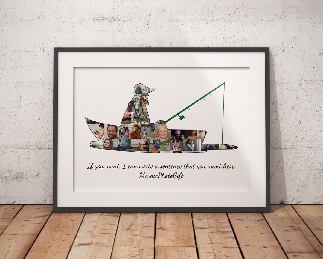 Custom Fishing Collage, Fishing Enthusiast Gifts, Unique Fishing Gifts ...