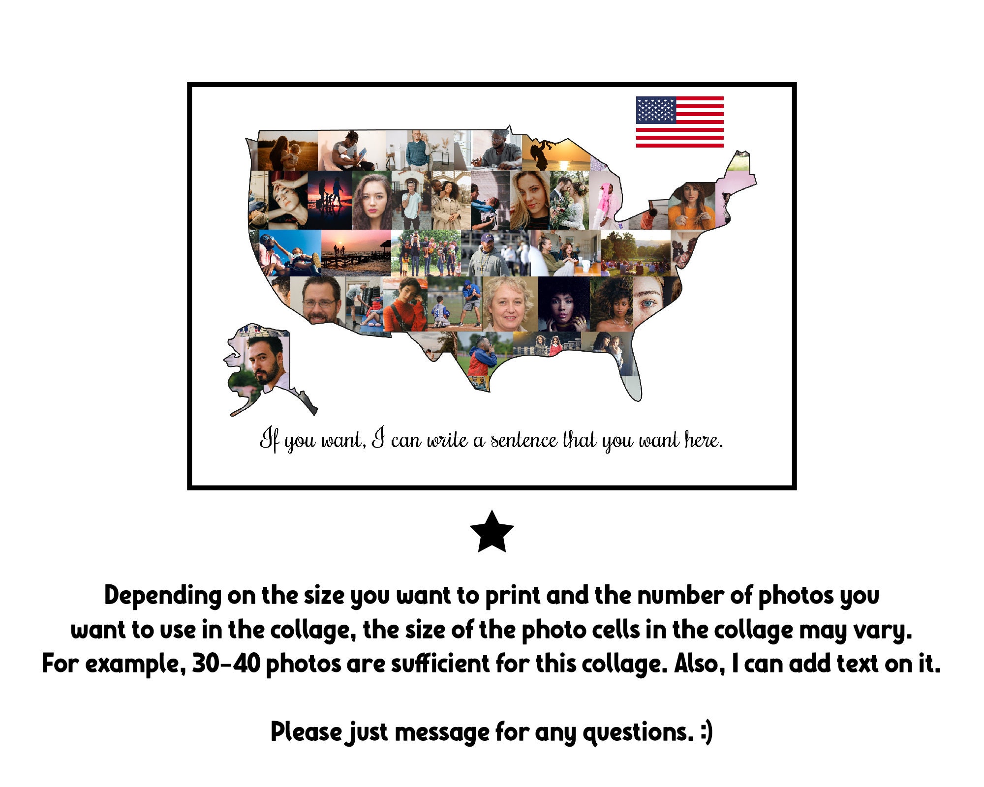 Custom USA Map Collage, Presents to Voyagers, Adventure Map Collage ...