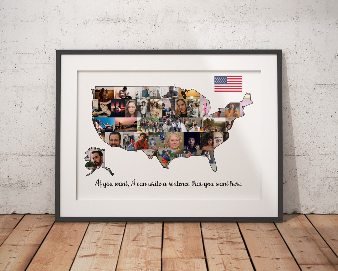 Scratch Off Map Personalzed Map Of Usa States, Photo Collage Map Of The ...