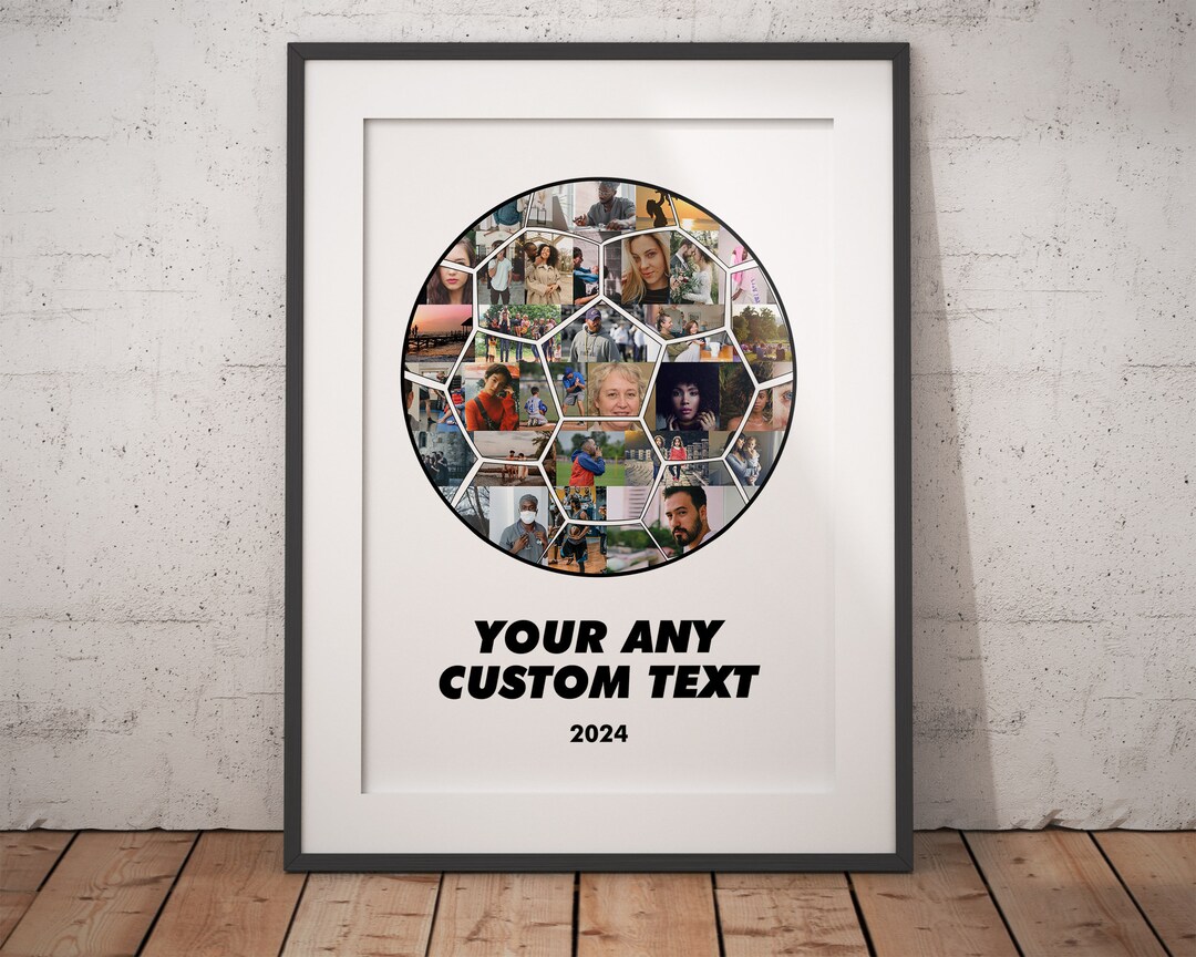 Custom Soccer Collage, Gift for Soccer Lovers, Footballer Photo Collage ...