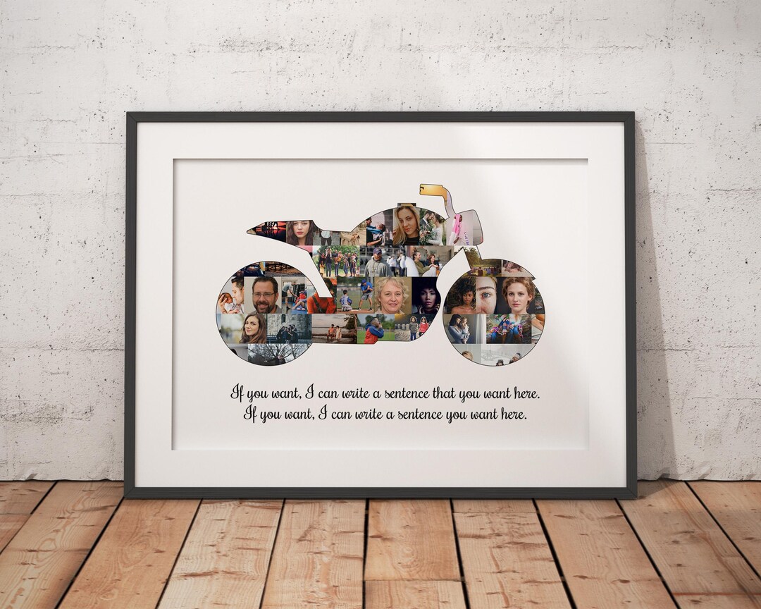 Custom Motorcycle Collage, Motorbiker Gift Idea, Presents for Bike ...