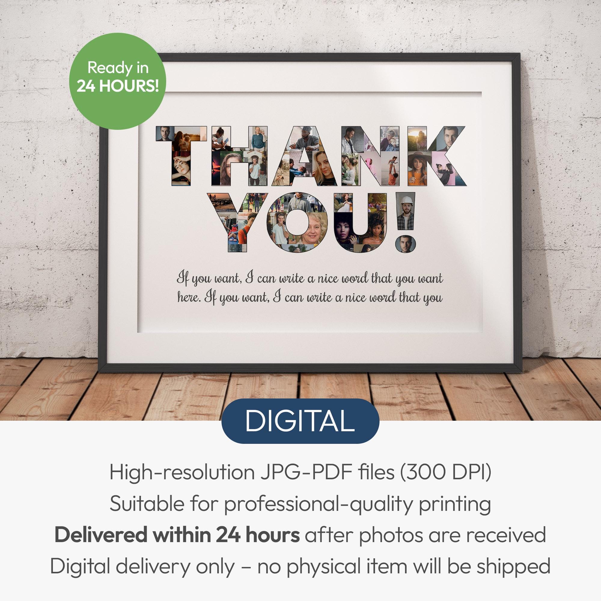 Custom Thank You Collage, Personalized Appreciation Gift, Farewell ...