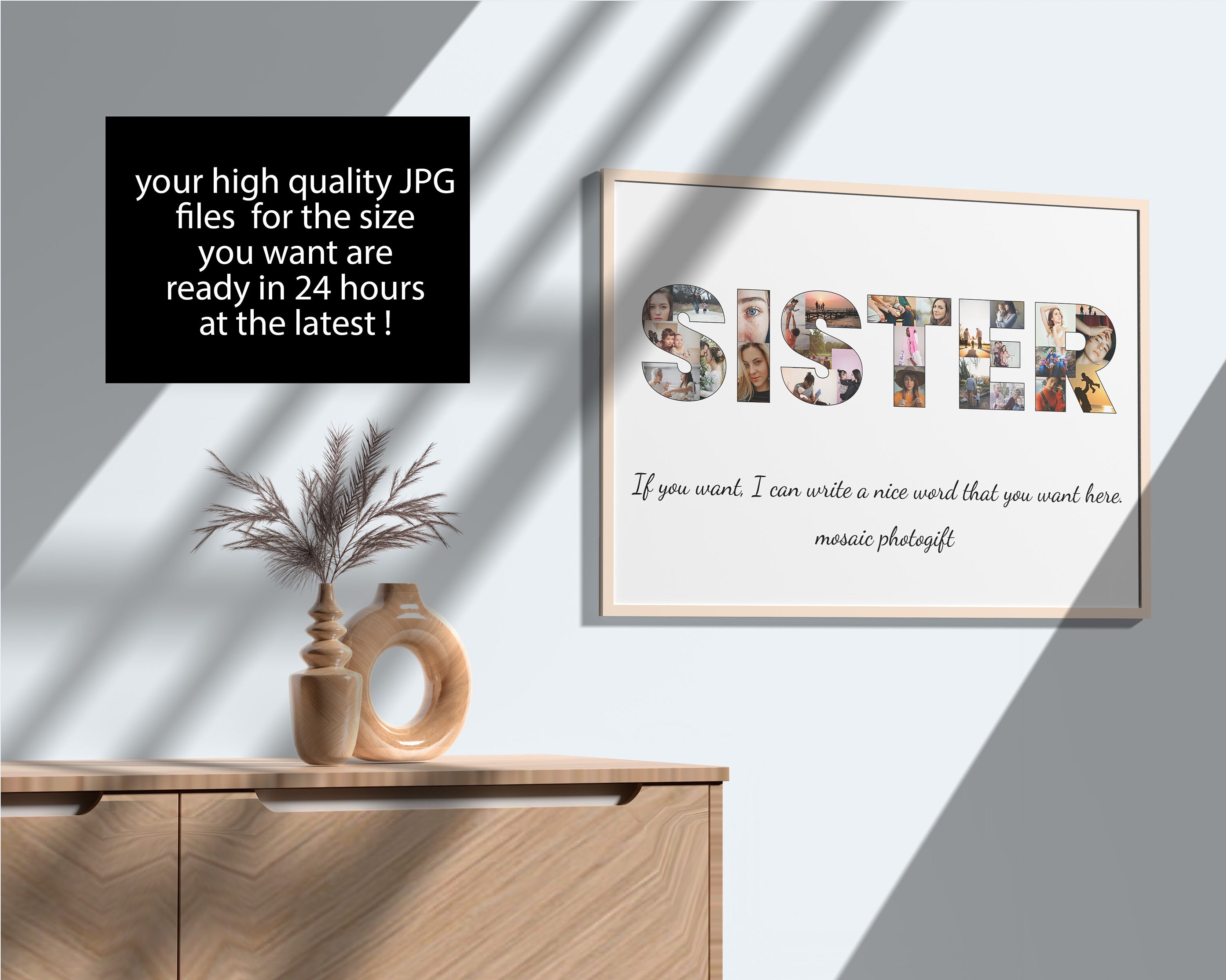 Custom Sister Collage, Personalized Photo Collage, Gifts for Besties ...