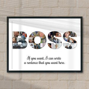 Custom Boss Collage, Gift for Boss, Workplace Presents, Customized Gift ...