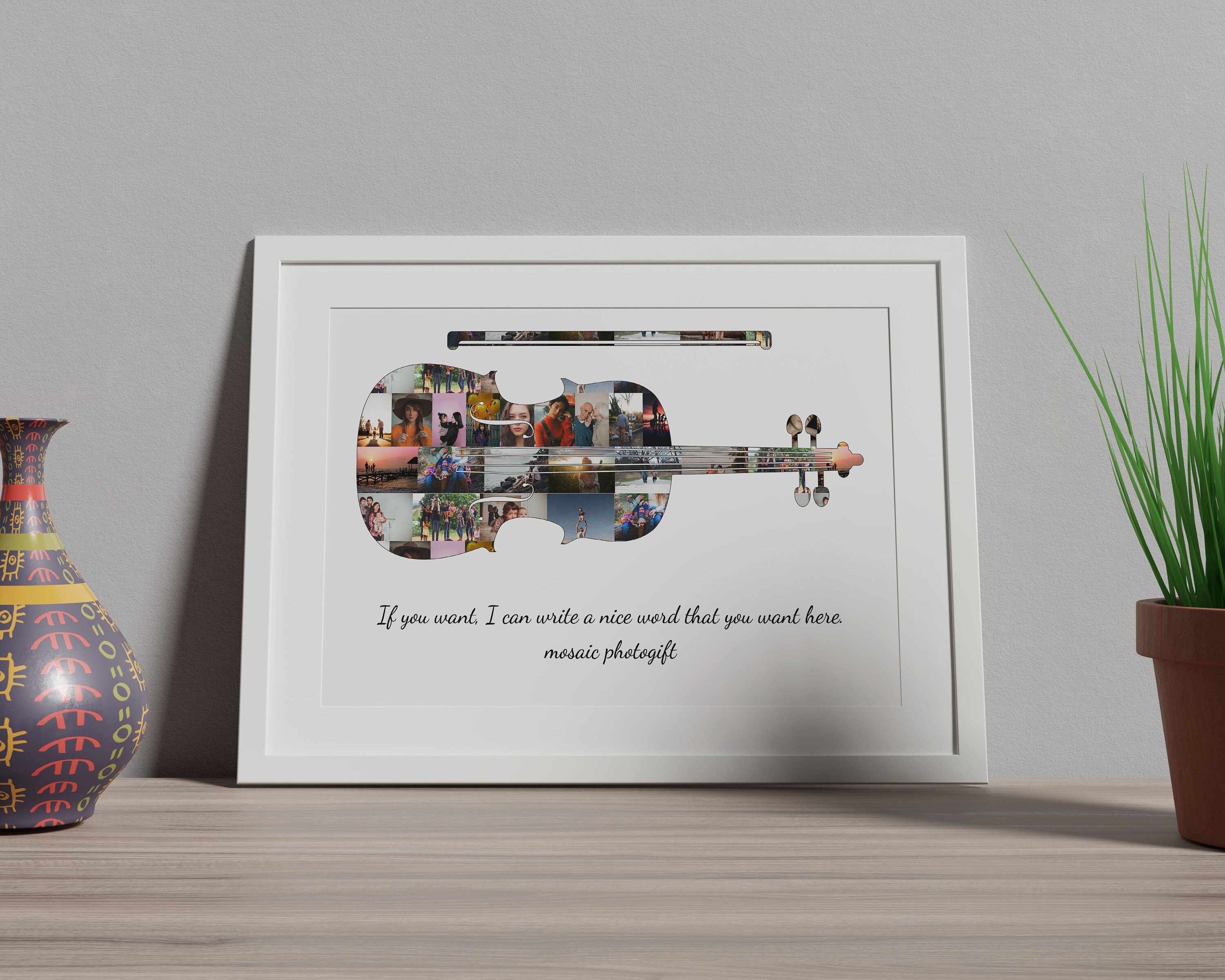 Custom Violin Shaped Collage Unique Gift for Music Lovers - Etsy