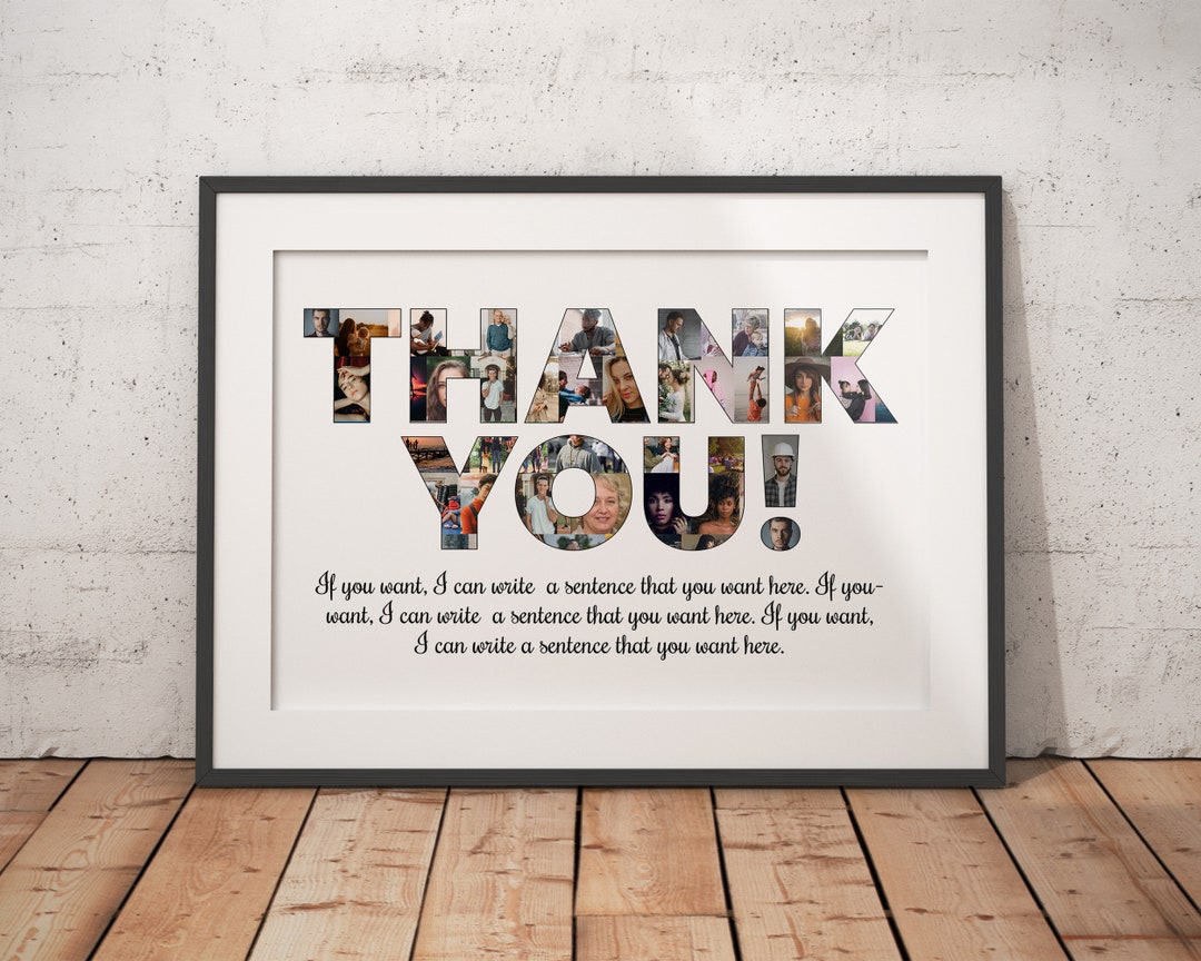 Custom Thank You Collage, Thank You Gift, Wedding Present, Appreciation ...
