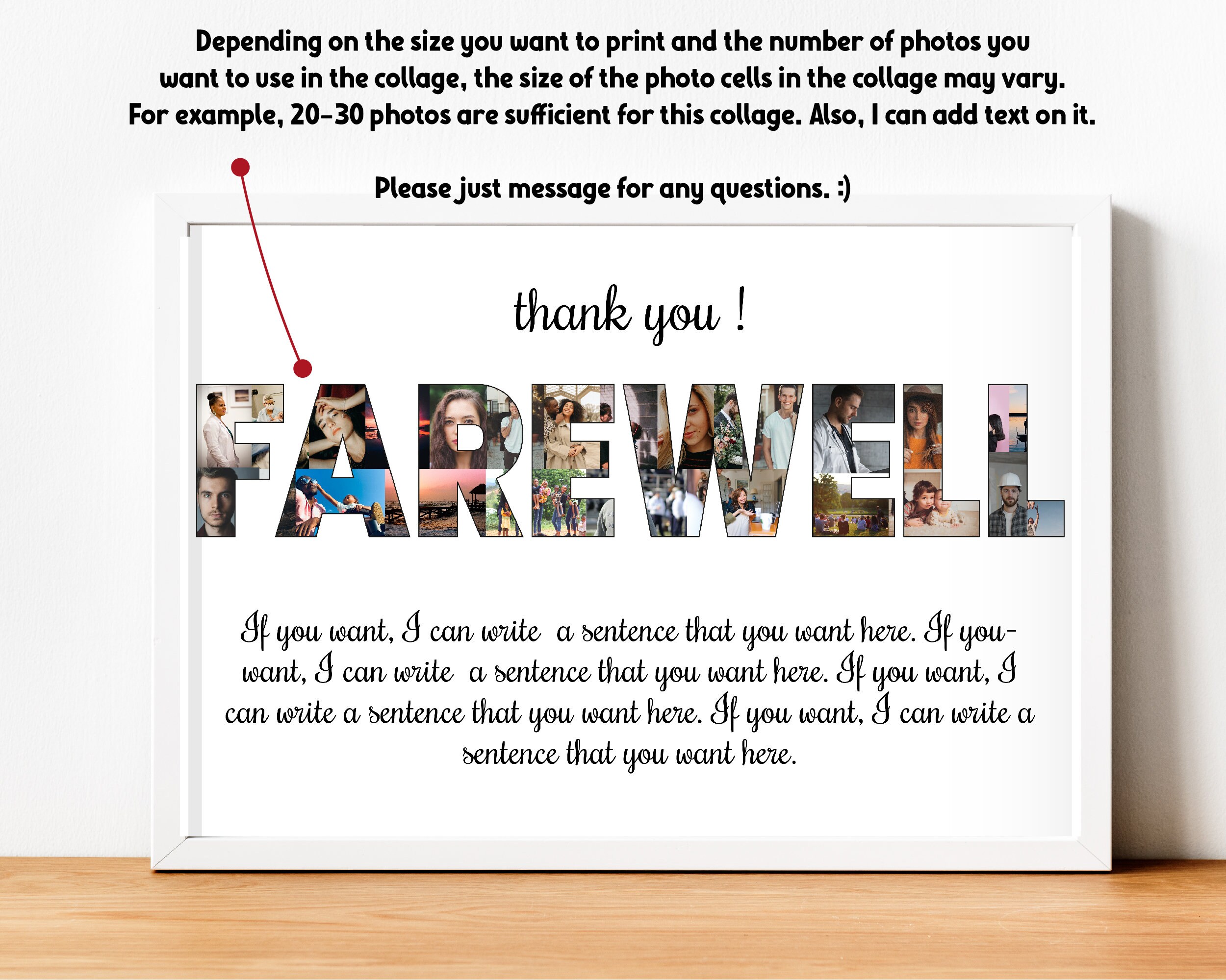 Custom Farewell Collage, Gift for Colleagues , Retirement Gift, Best ...