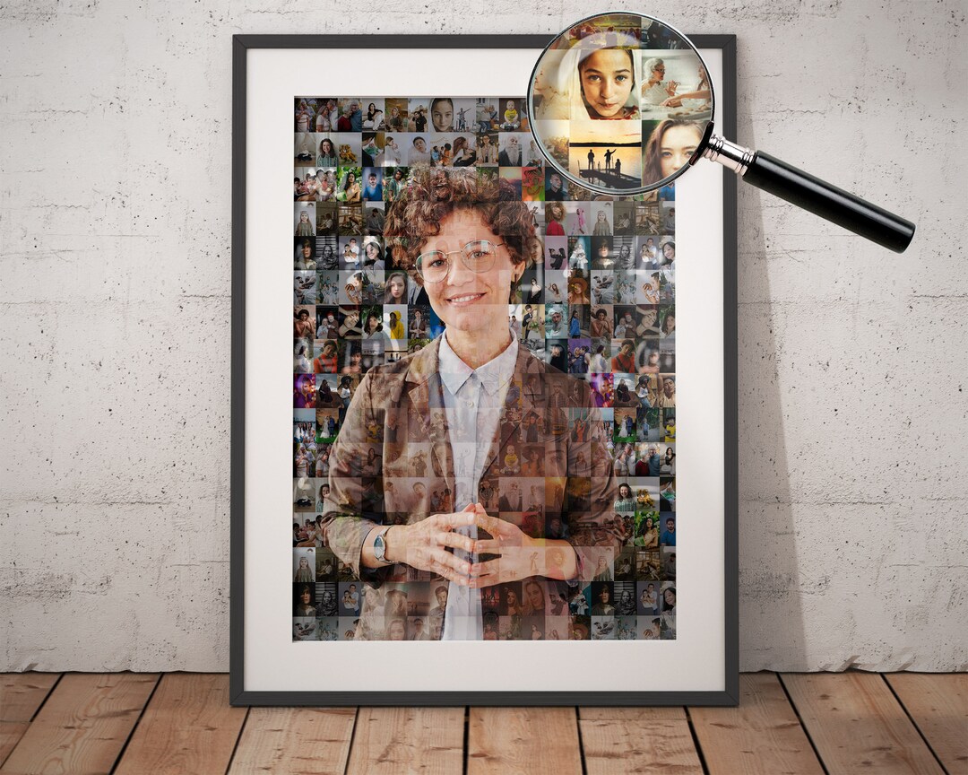 Personalized Teacher Photo Mosaic Collage: Unique Tutor Gift (digital ...