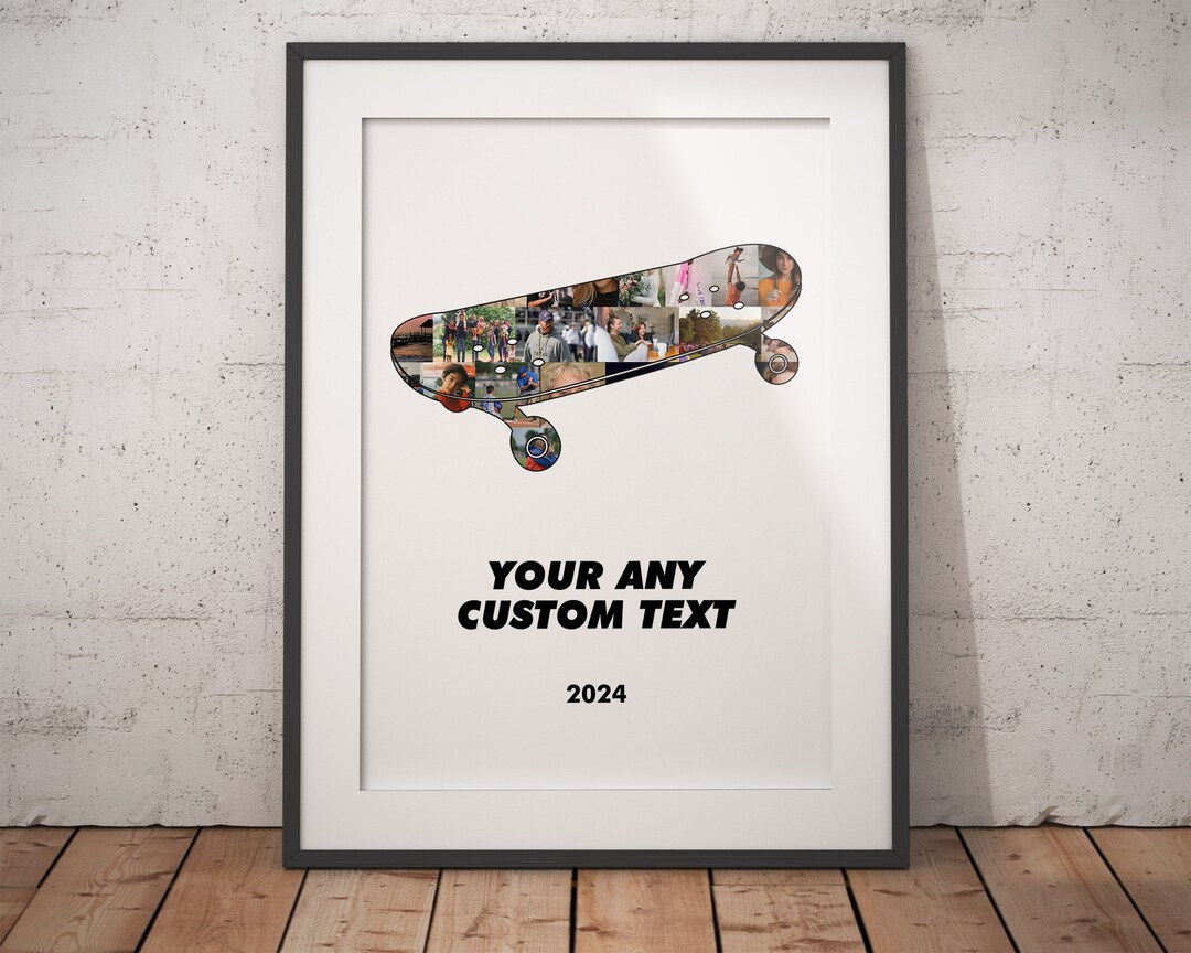 Custom Skateboarding Collage, Gift for Skaters, Skateboarders Present ...