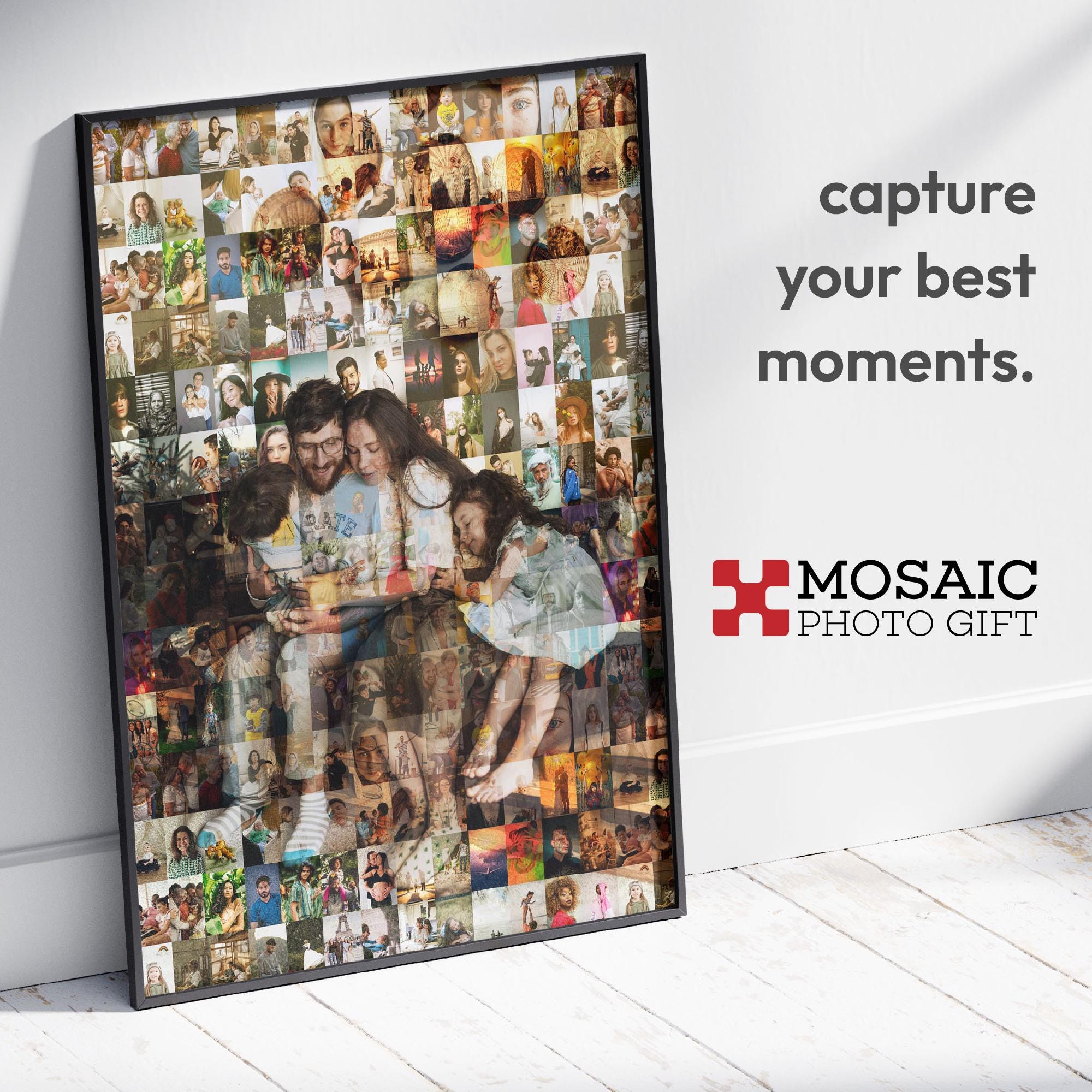 Custom Family Mosaic, Gift for Beloved Ones, Personalized Family Photo ...
