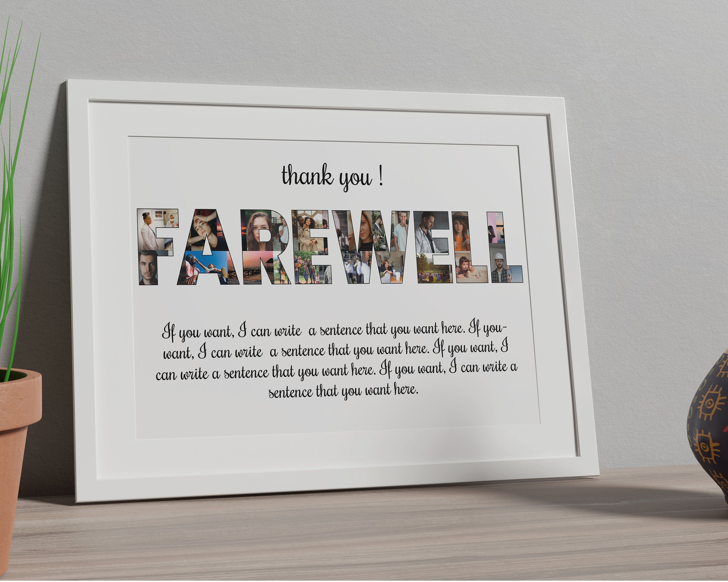 Custom Farewell Collage, Gift for Colleagues , Retirement Gift, Best ...