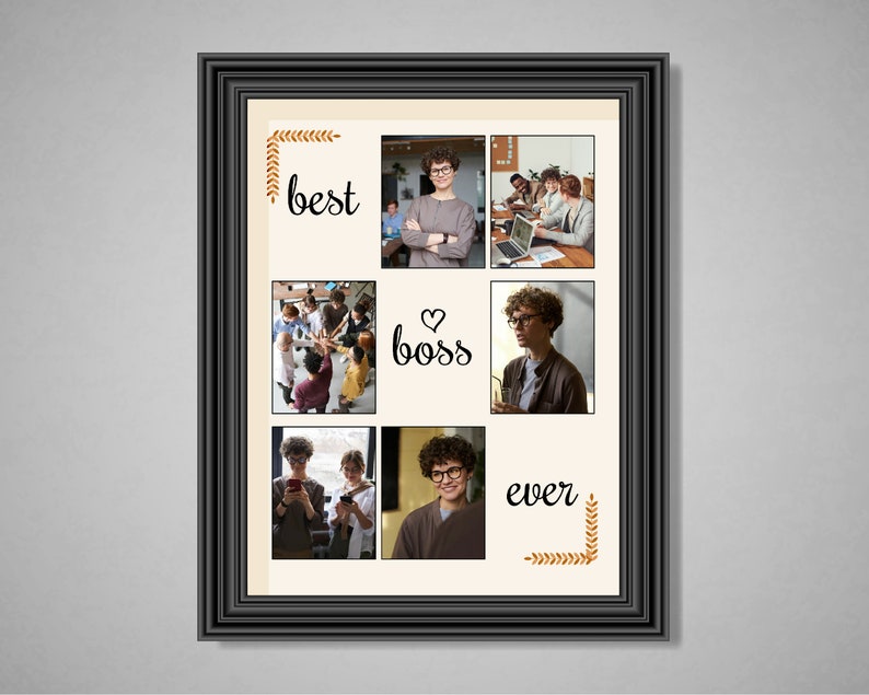 Personalized Boss Ever Photo Collage, Custom Coworker Gift (digital ...