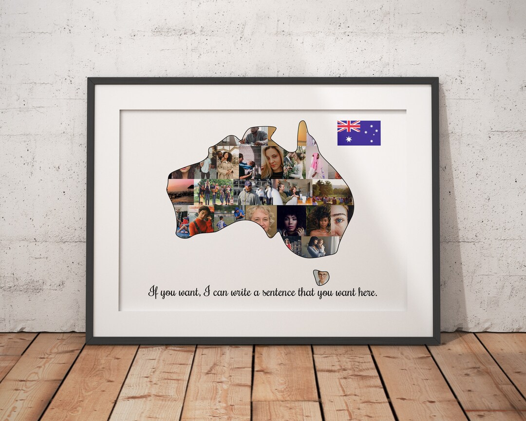 Custom Australia Collage, Gifts for Travelers, Unique Sightseeing Art ...