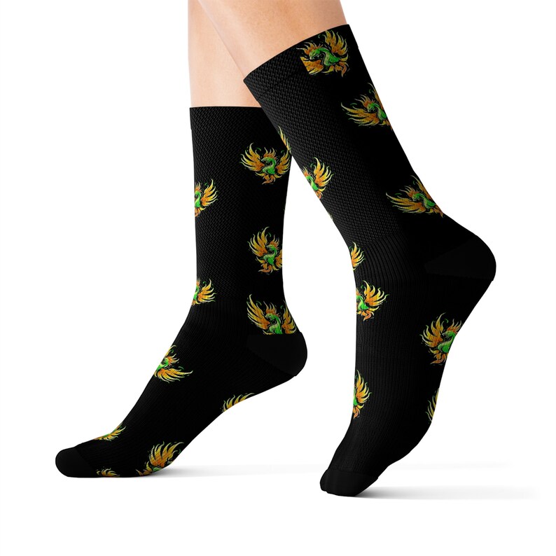 Blazing Phoenix Motivational Socks With Sublimated Print - Etsy