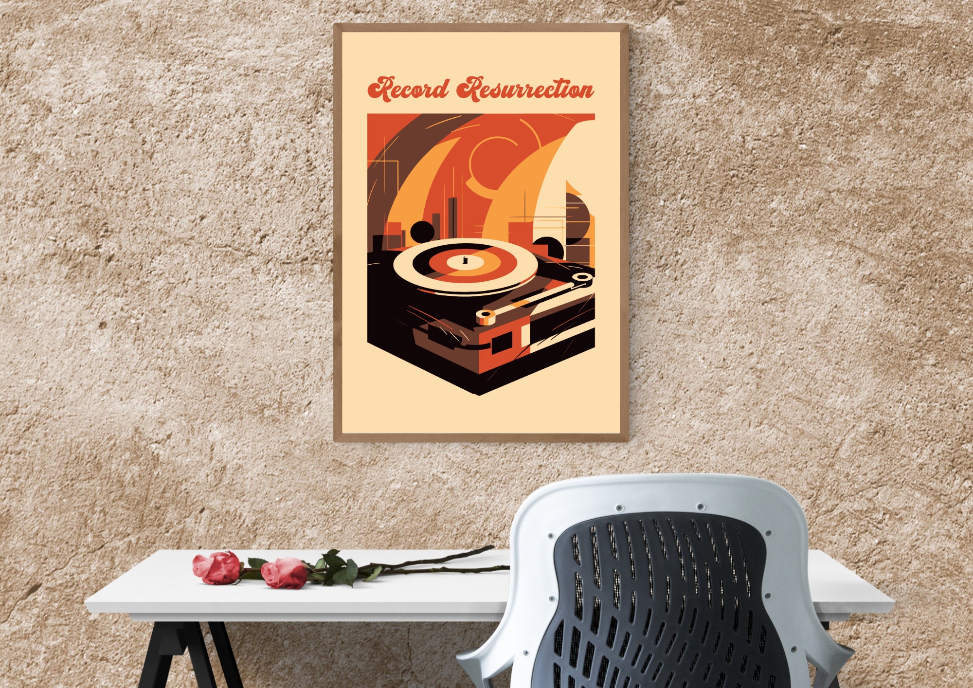 Music Poster Wall Art Set of 2 Retro Posters, Retro Record Poster ...