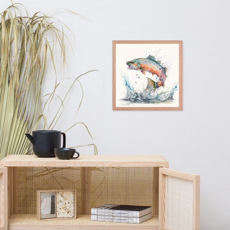 Rainbow Trout Watercolor Painting Wall Art Instant Digital Download ...