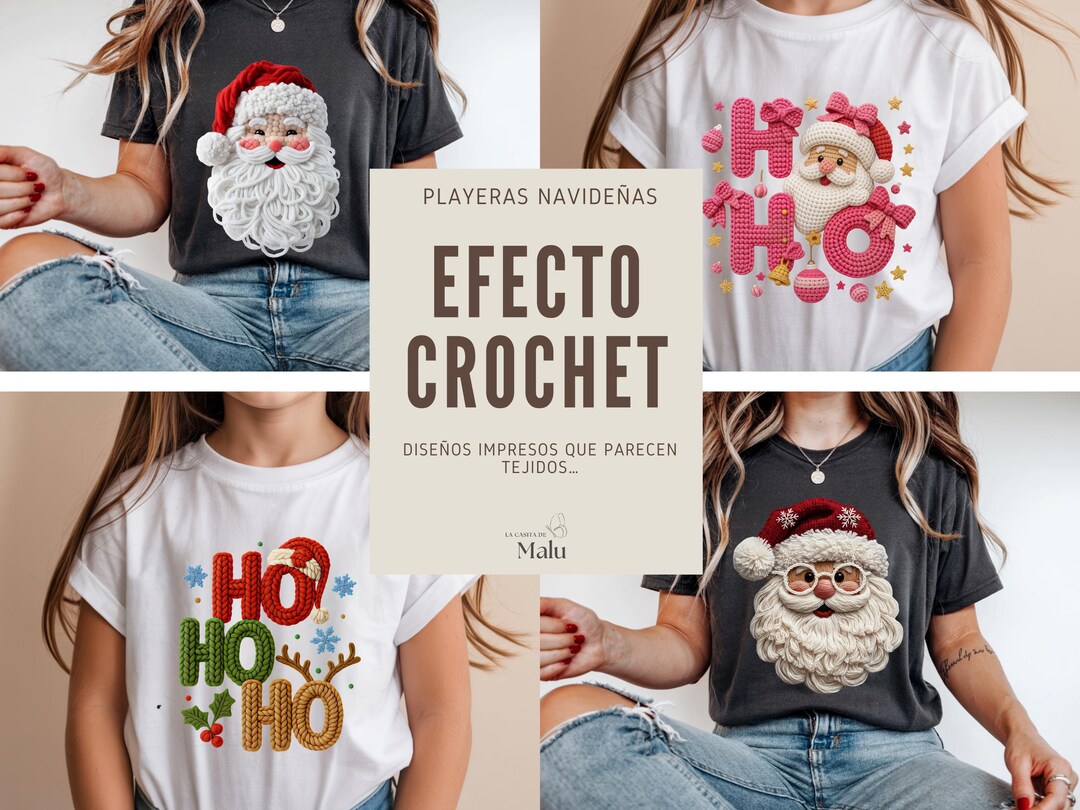 Christmas Images With Crochet Effect PNG, Christmas Images, Santa With ...