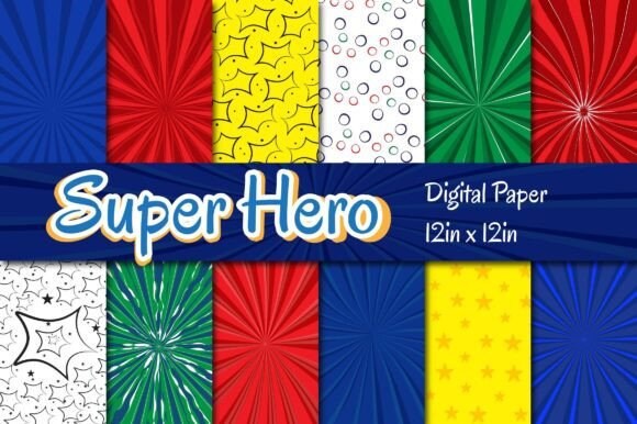 Super Hero Digital Paper Pack - Etsy