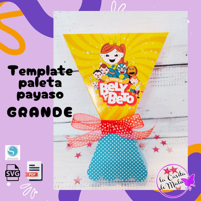 Paleta payaso template - Etsy México