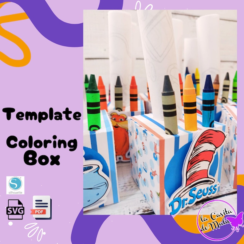 Template Coloring Box/activity Box - Etsy