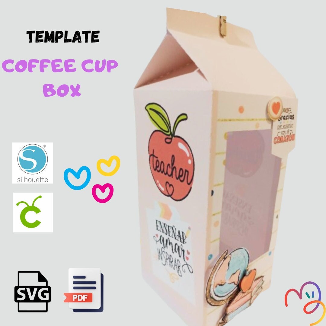 Coffee Cup Box for CAMEO and CRICUT, Coffee Cup Box Template - Etsy