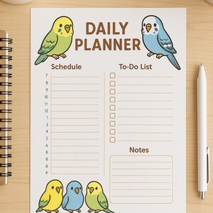 Budgie Bird Daily Planner – Printable PDF Pet Planner - Etsy