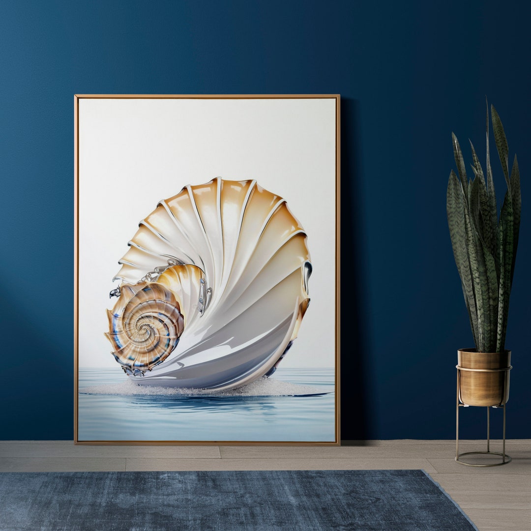Coastal Art | Nautilus Shell Print | Wall Art | Digital Print | Wall ...