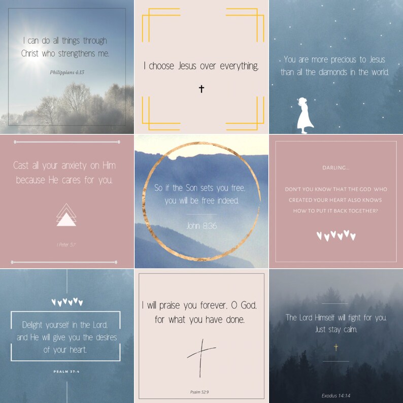 20 Christian Instagram Post Templates Bible Verse Template - Etsy