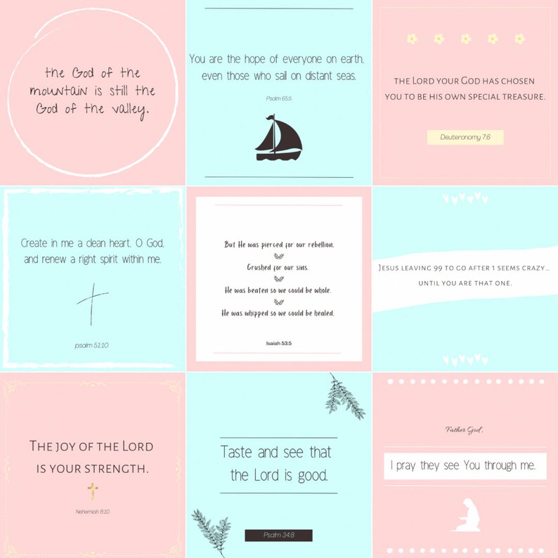 20 Christian Instagram Post Templates Bible Verse Template - Etsy