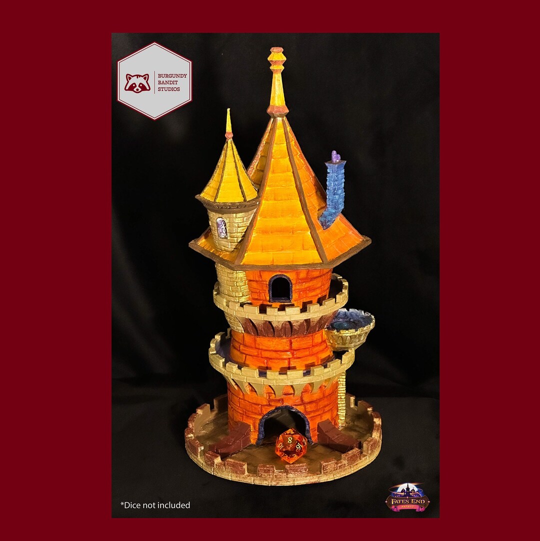 Fire Spire- Painted Wizard Dnd Dice Tower - Etsy