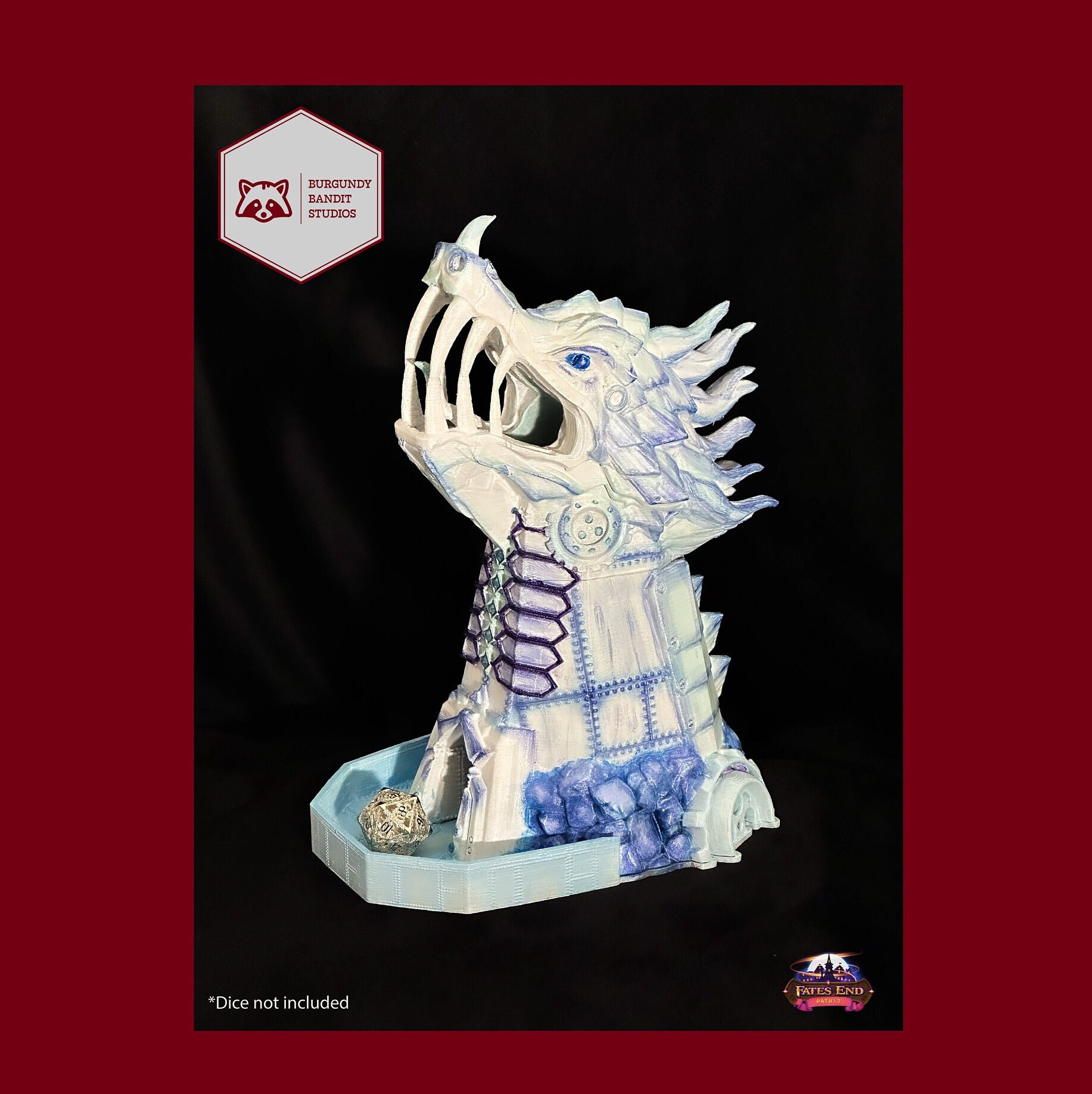 Frost Clockwork Dragon Head Painted Dnd Dice Tower - Etsy