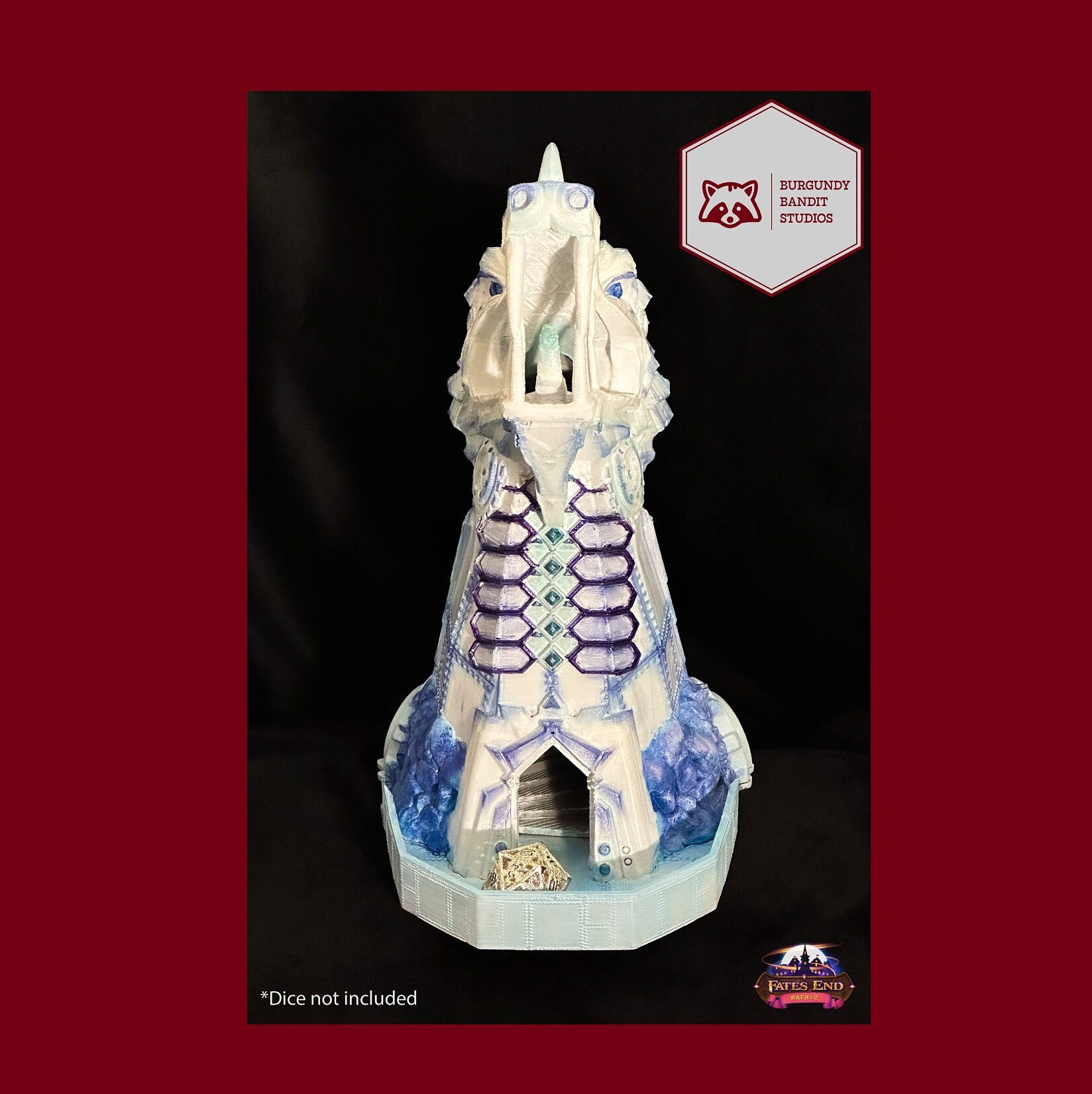 Frost Clockwork Dragon Head Painted Dnd Dice Tower - Etsy