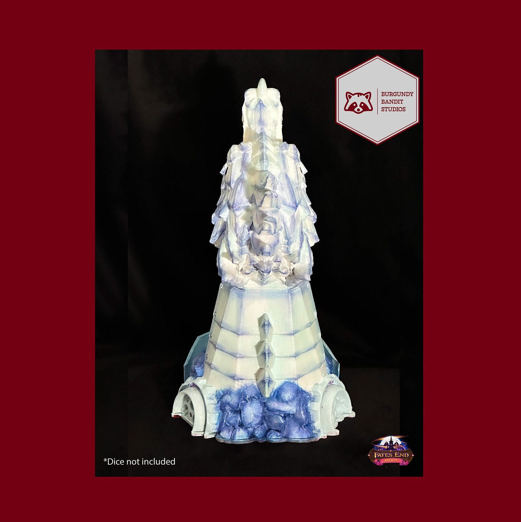 Frost Clockwork Dragon Head Painted Dnd Dice Tower - Etsy